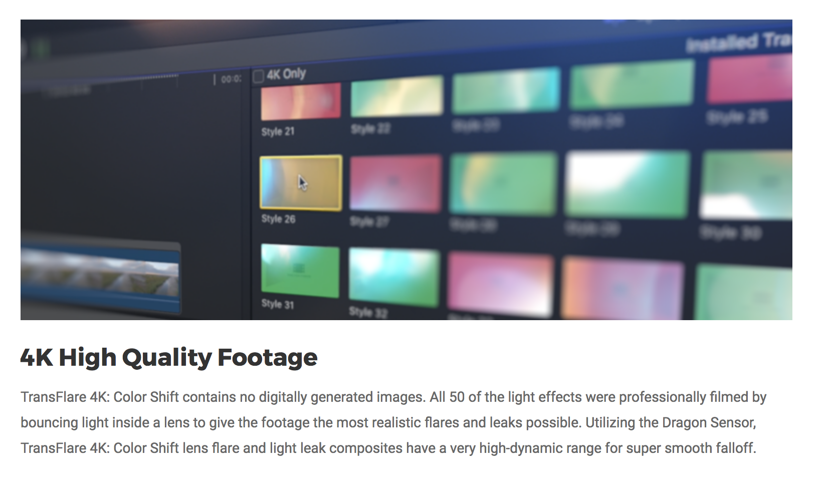 TransFlare 4K Color Shift was Released by Pixel Film Studios for FCPX